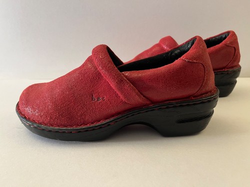 BOC Born Concept Red Casual Textured C13084 Slip on Clogs Women's Size ...