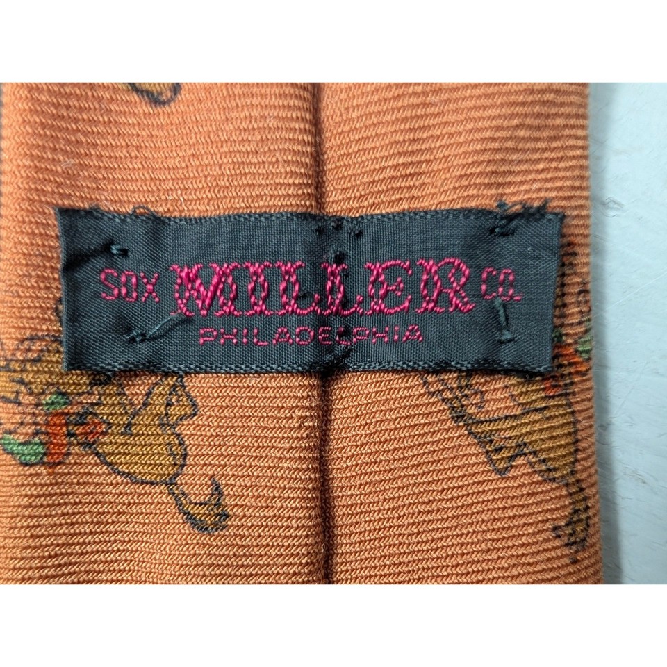 Vintage 80s Sox Miller Tie Mens Wool Hand block Cowboy Western Horse ...