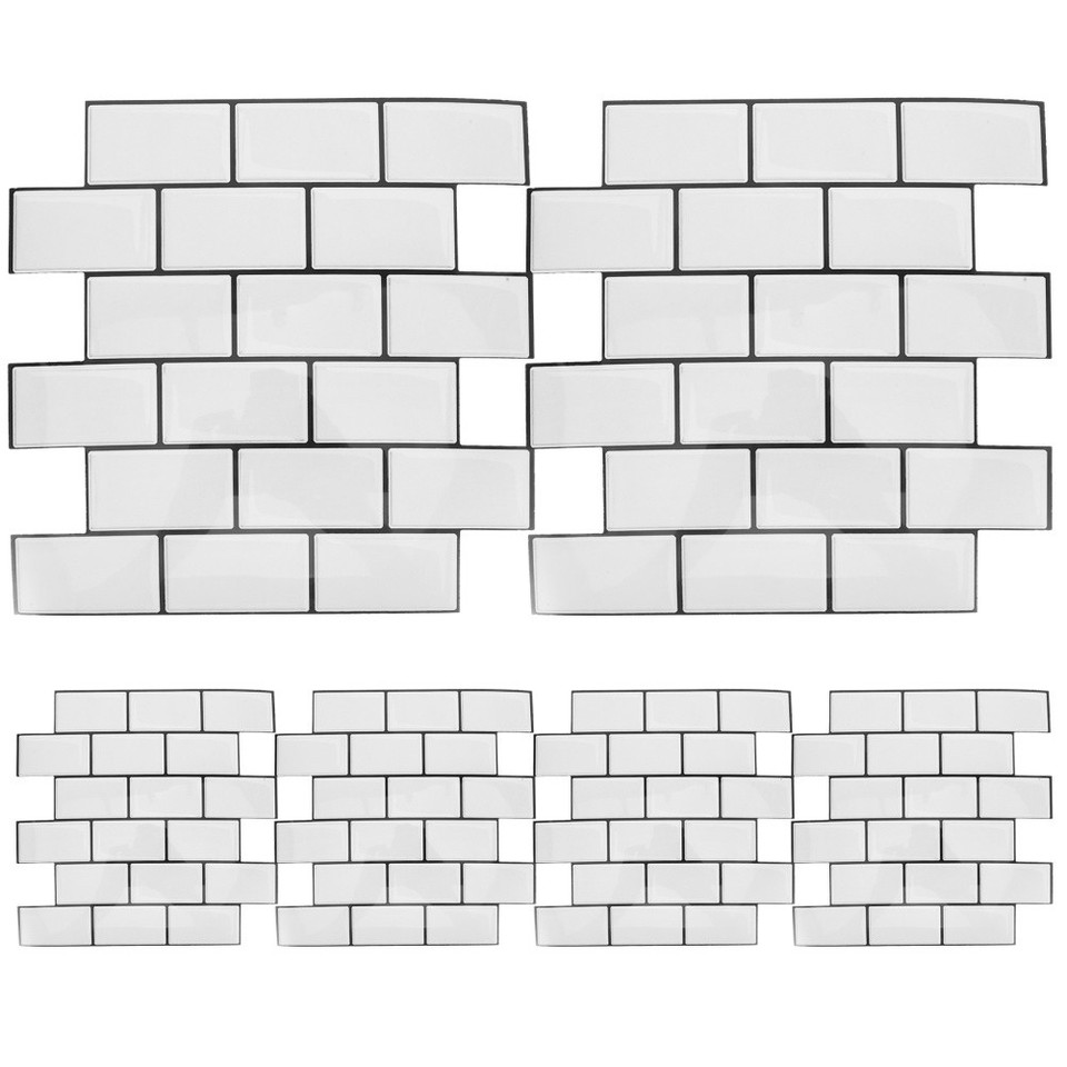 6Pcs Kitchen Backsplash Stickers: Oil-Proof Removable Faux Tile Decals ...