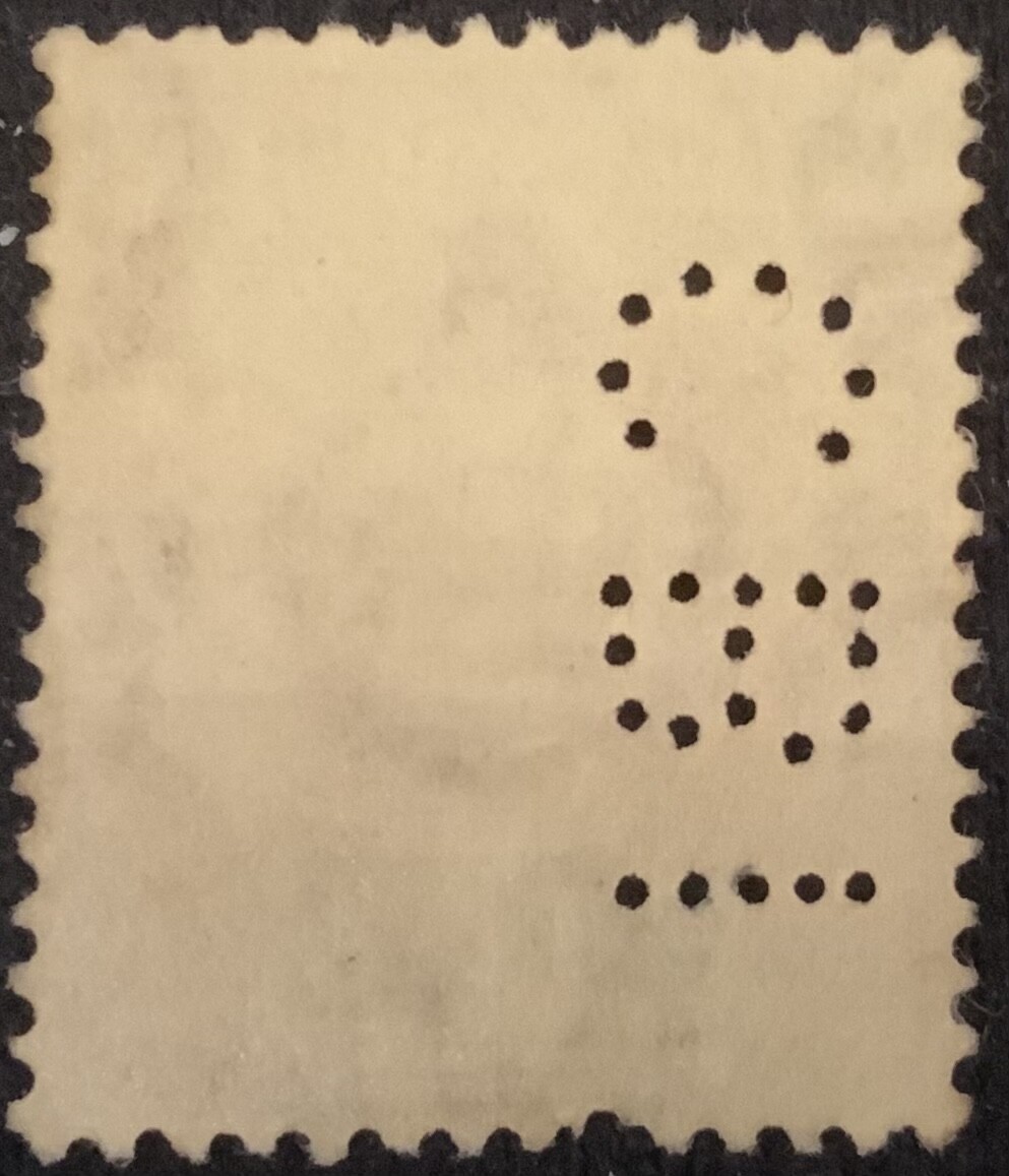 STRAITS SETTLEMENT - KING GEORGE V - 10c STAMP WITH ‘C B I’ PERFIN ...