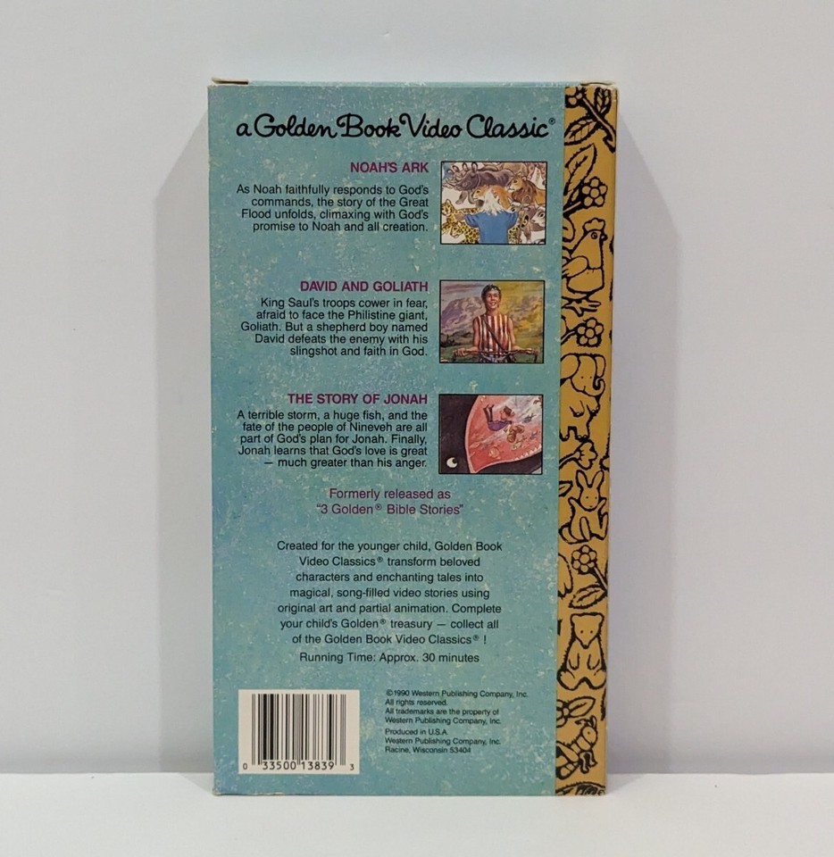 A Golden Book Video Classic Bible Heroes VHS Children's Christian ...