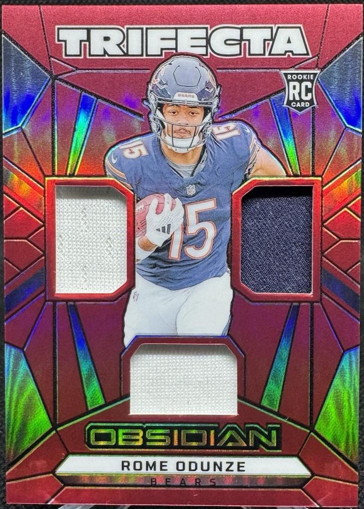 2024 Panini Obsidian - Trifecta Swatches Rome Odunze #TS-ROE Red /75 (MEM, RC) for sale online ...