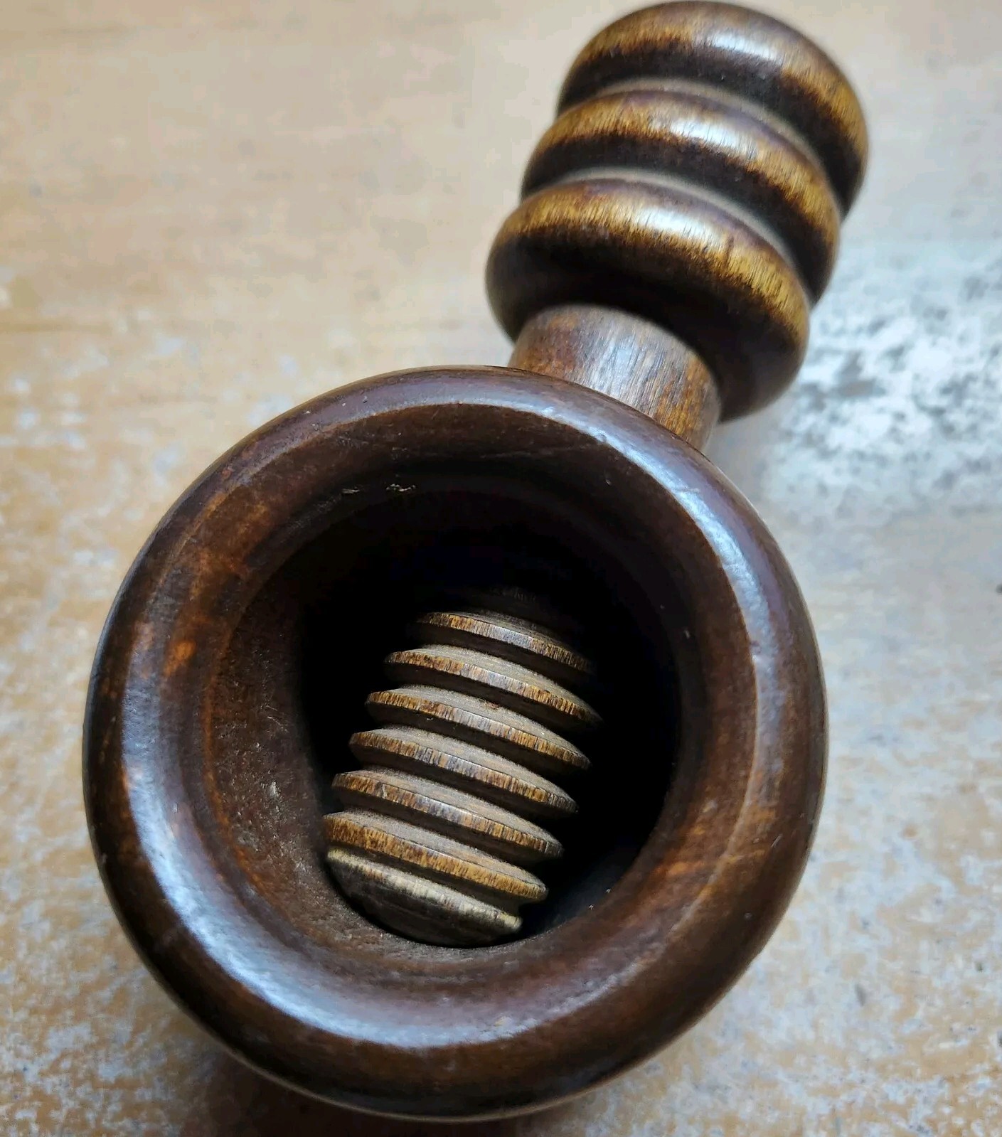 Vintage Nutcracker Solid Walnut Wood Hand Crank | eBay