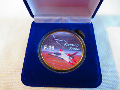 U S AIR FORCE F-16 FIGHTING FALCON Challenge Coin w/ Presentation Box ...