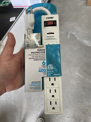 Surge Strip,6-Outlet,400 Joule by PRIME WIRE AND CABLE, INC | eBay