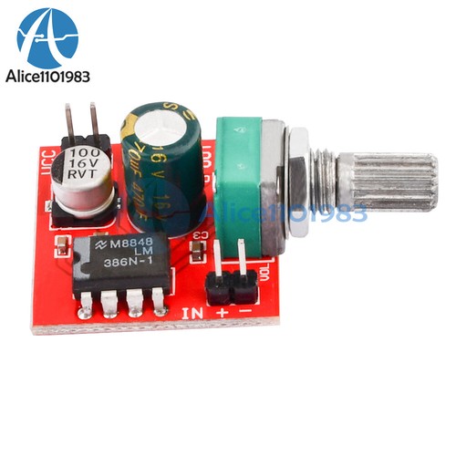 LM386 Power Amplifier Audio Board Mono 0.5W Mini Amplifier Speaker ...