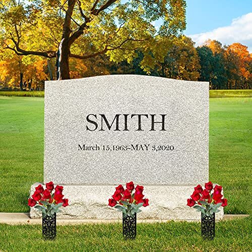 2 Pack Plastic Grave Vase Cemetery Vases Headstone Gravestone Flower ...