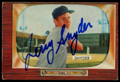 Jerry Snyder #74 signed autograph auto 1955 Bowman Baseball Trading ...