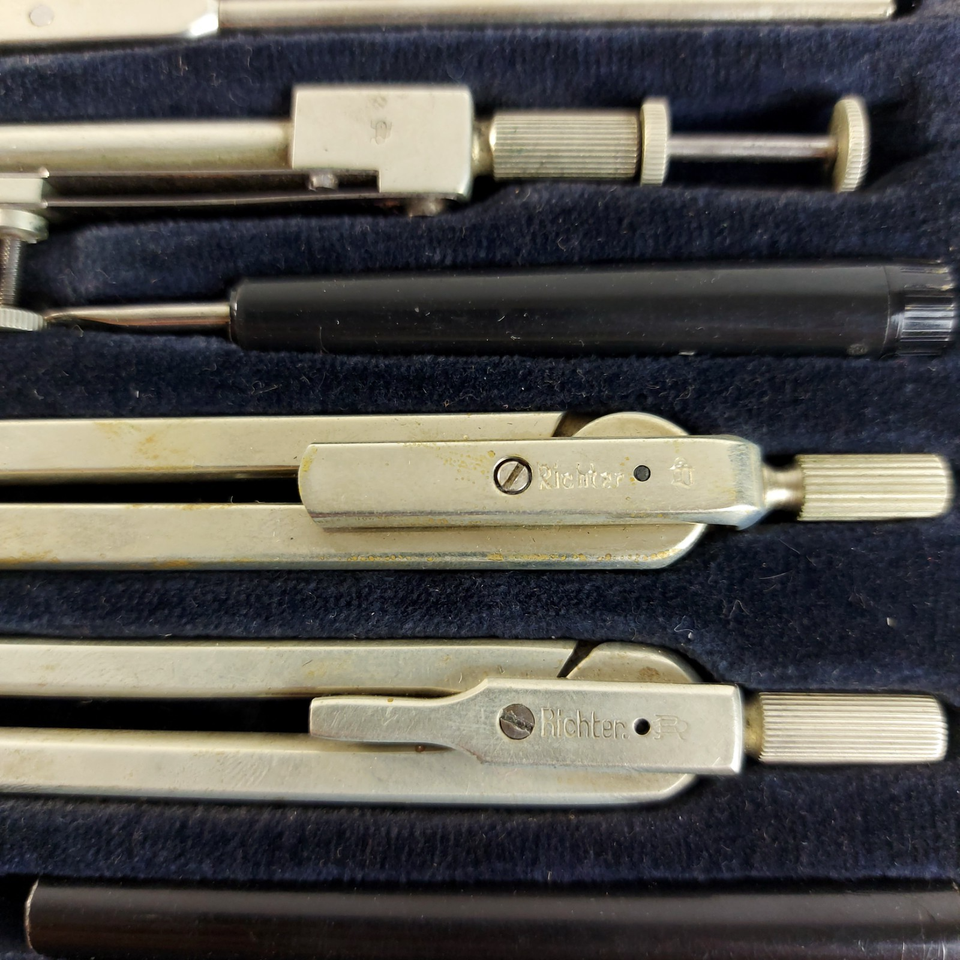 Vintage RICHTER Precision Technical Drawing Compass Tool Set Kopernikus ...