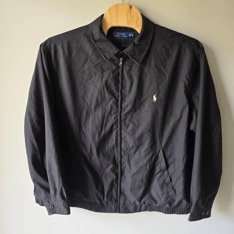 Polo Ralph Lauren Jacket Black Full Zip Embroidered Pony Mens Big 3XB ...