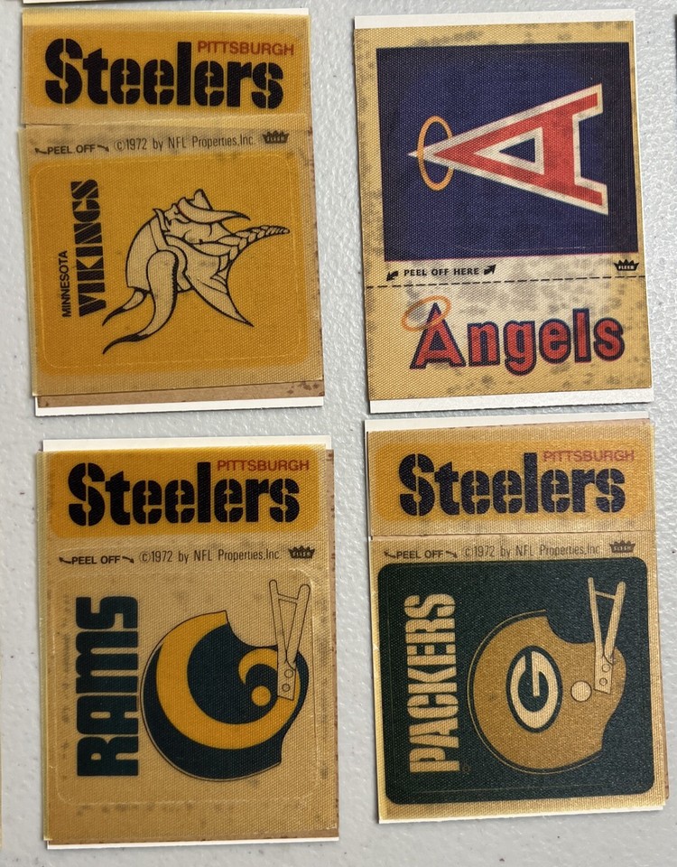 1968-1972 Fleer Baseball & Football Team Logos Cloth Stickers / Patches ...