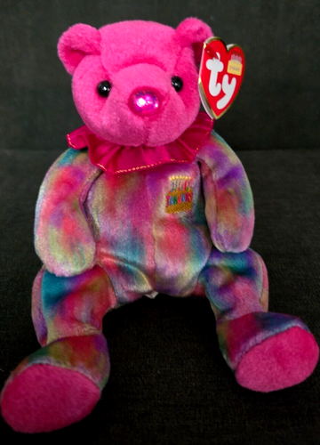 2001 TY Beanie Baby January Capricorn Garnet Birthday Bear NECK RUFFLE ...