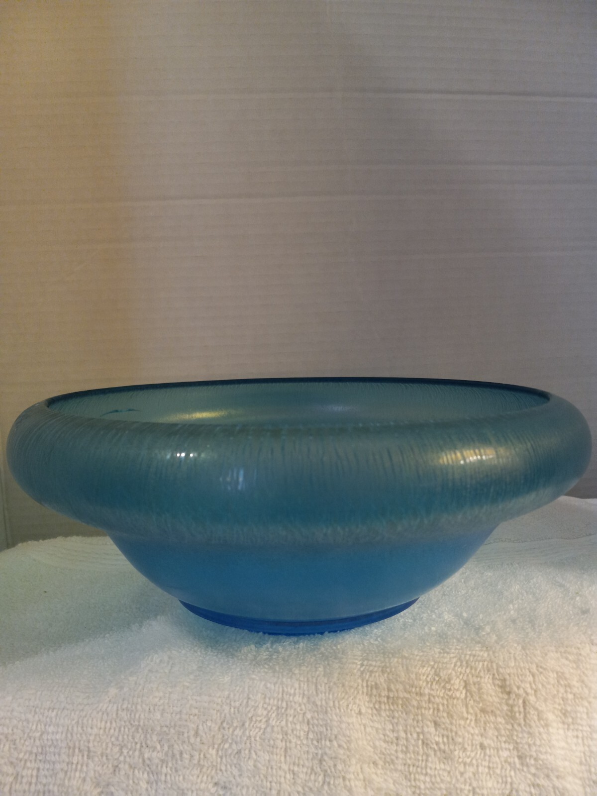 FENTON CELESTE BLUE STRETCH GLASS ROLLED EDGE CONSOLE BOWL | eBay