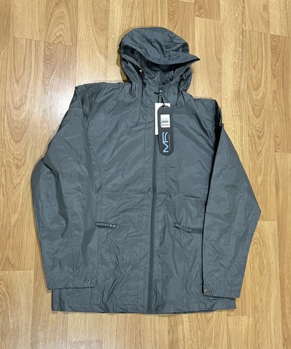 NEW Mack Russo Gray Hooded Windbreaker Jacket Full Zip Men’s Size Large ...