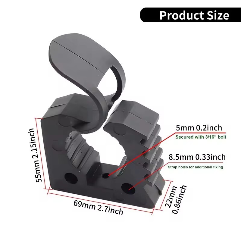 Quick-release Rubber Clamps Mount Shovel Axe Holder Universal For ATV ...