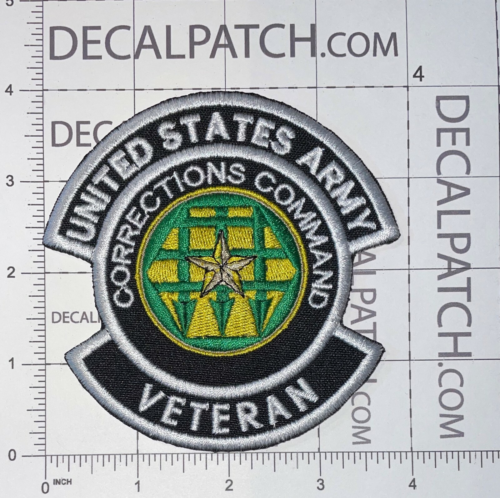 US Army Corrections Command Veteran Patch Hook & Sew-On Repro New B396 ...