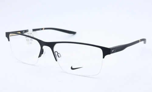 New NIKE Rx-able Eyeglasses 8045 002 57-17 Matte Black & Gold Metal ...