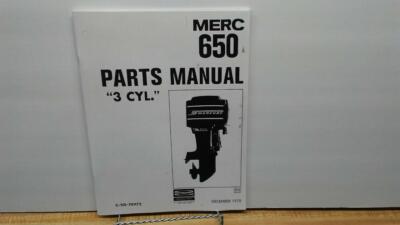 Mercury 650 Outboard Motor Parts Manual – 65 HP – 3 Cyl - 1975 | eBay