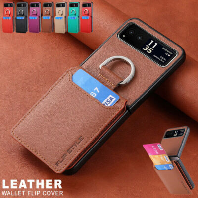 For Motorola Razr 40 / 50 Shockproof Ultra Slim Leather Case Card ...