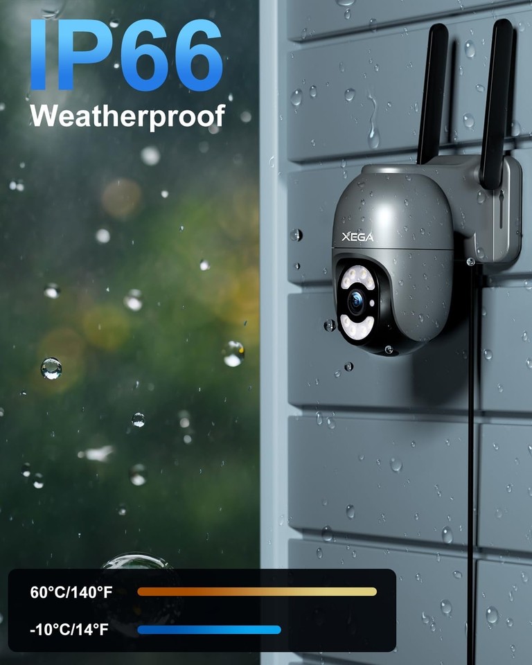 Xega 4G LTE Plug in Security Camera Outdoor With SIM Card【24/7 ...