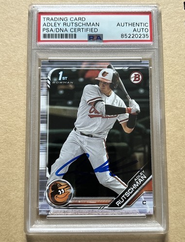 Adley Rutschman Signed Autograph 2019 1st Bowman Card RC Orioles PSA ...