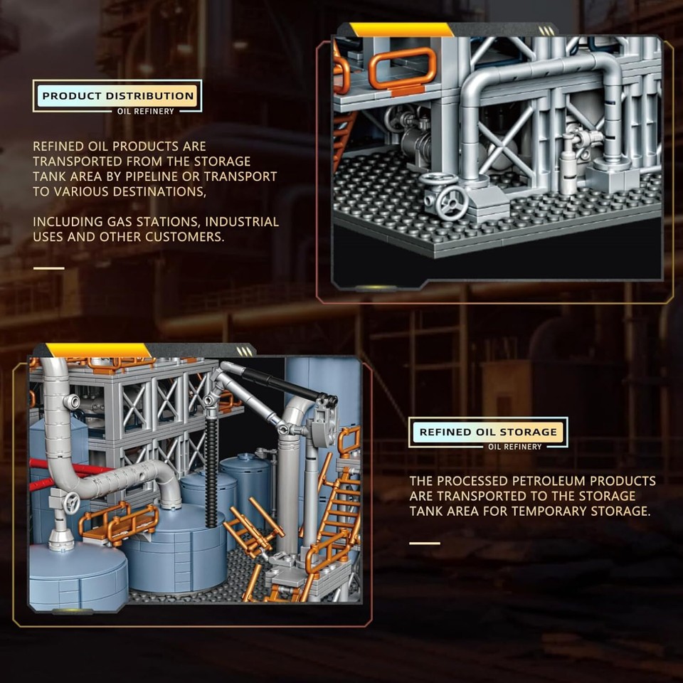 Technology Oil Refinery Building Block Kits, Street View MOC Building ...