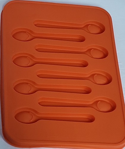 Pampered Chef orange Silicone Spoon Mold DIY Chocolate Cookie Candy Makes 8 EUC | eBay
