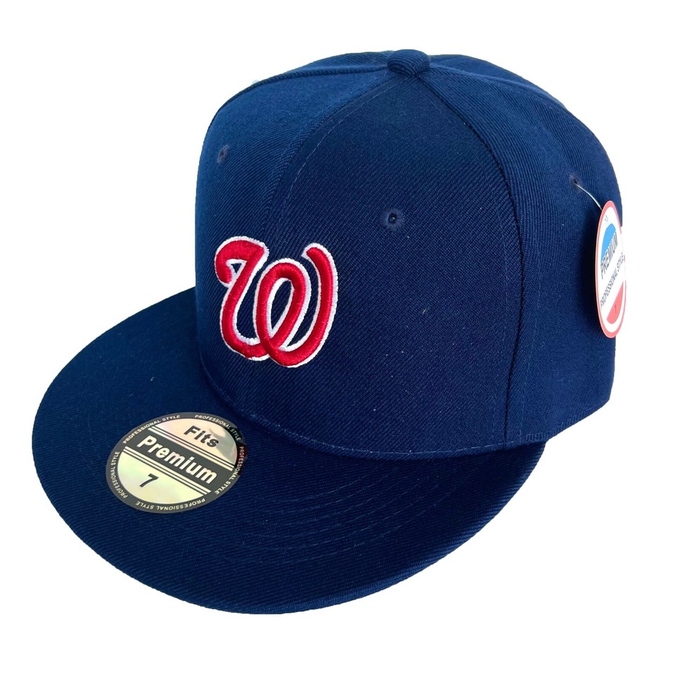 Mens Washington Nationals Baseball Cap Fitted Hat Flat Brim Multi Size ...