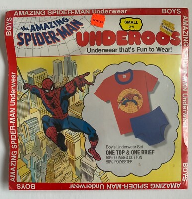 Vintage 1982 SPIDER-MAN UNDEROOS SEALED MIP! Children’s small Very Rare ...