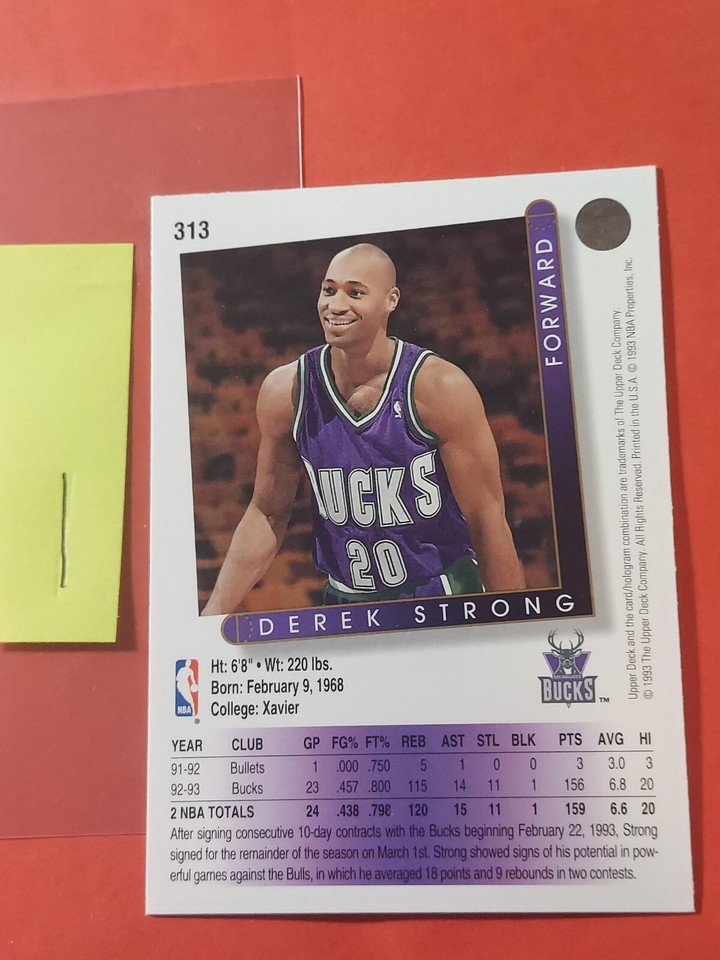1993-94 Upper Deck #313 Derek Strong, Rookie, cd1 | eBay