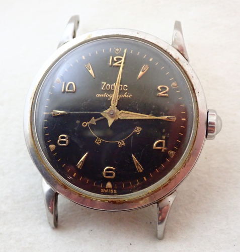VINTAGE MENS SWISS ZODIAC AUTOGRAPHIC WIND INDICATOR WRISTWATCH WATCH ...