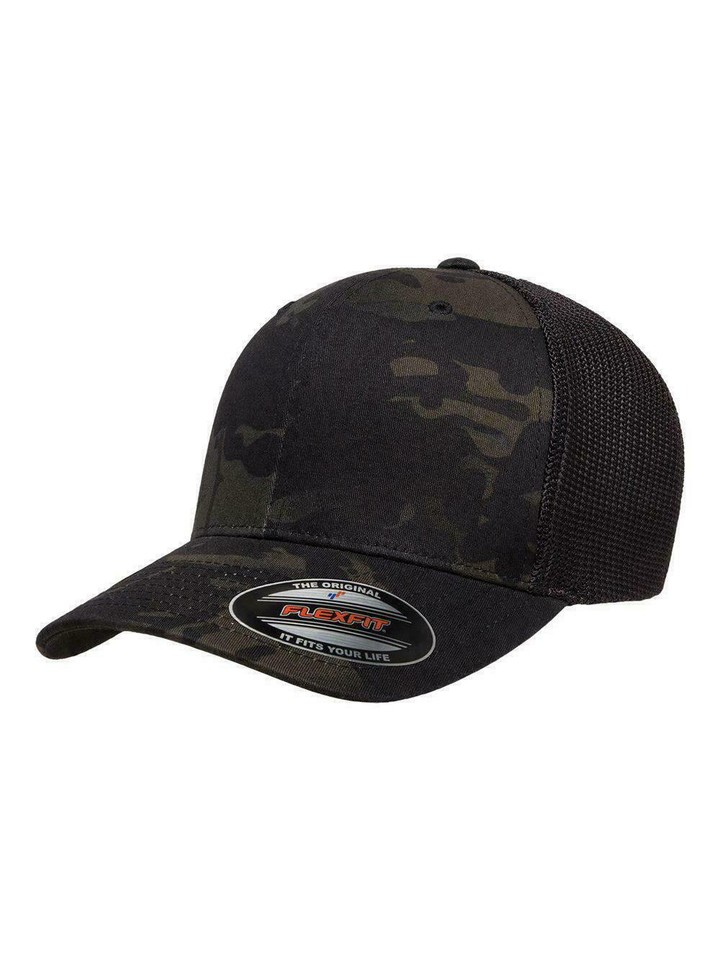 FLEXFIT 6511T - FITTED TRUCKER CAP, MESH BACK, BASEBALL HAT, PLAIN ...