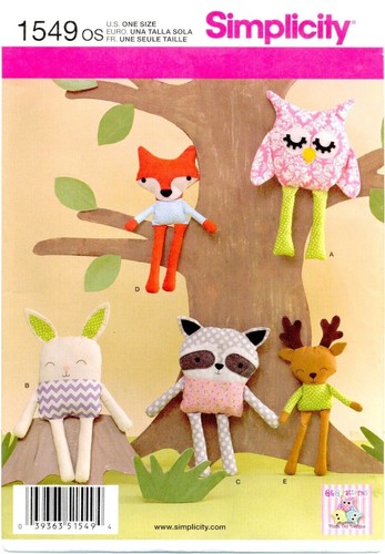Rare Simplicity Stuff. Animal Racoon/Deer/Owl/Bunny/Fox Sewing '13 ...