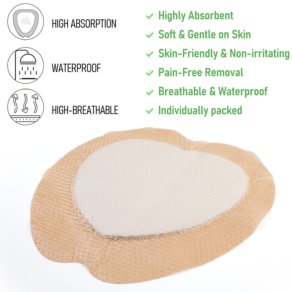 Foam Dressing Carbou Sacrum S 7x7 Inch - 5-Pack Silicone Border ...