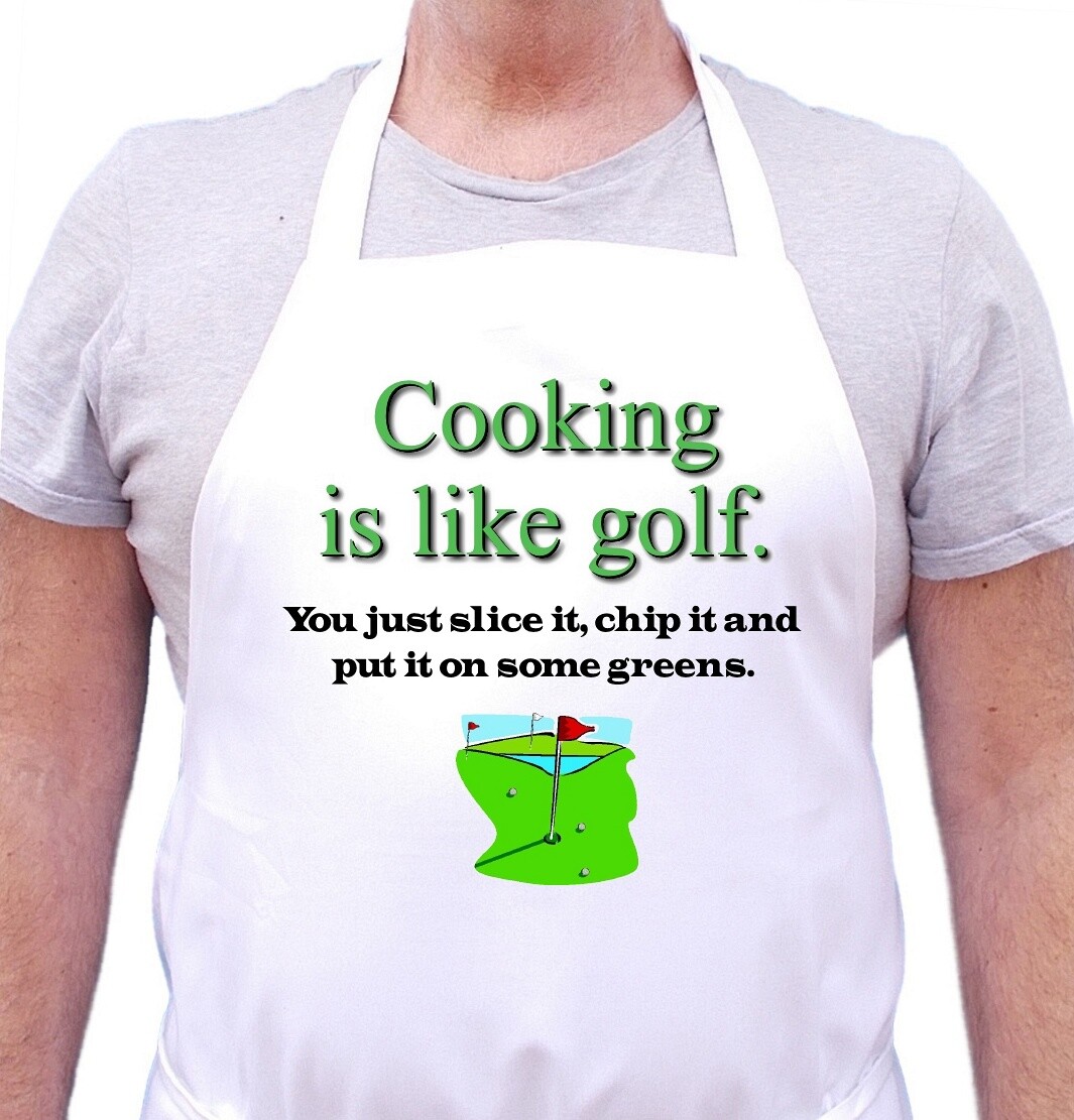 Golfing Apron Cooking Is Like Golf Novelty Kitchen Cooking Aprons by ...