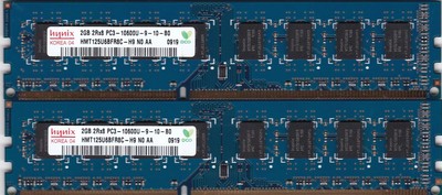 4GB 2x2GB PC3-10600 DDR3-1333 HYNIX Blue Ram Memory Kit HMT125U6BFR8C ...