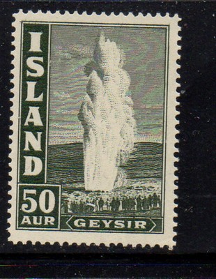 Iceland Sc 208 1938 50 aur dark slate Geyser stamp mint | eBay UK