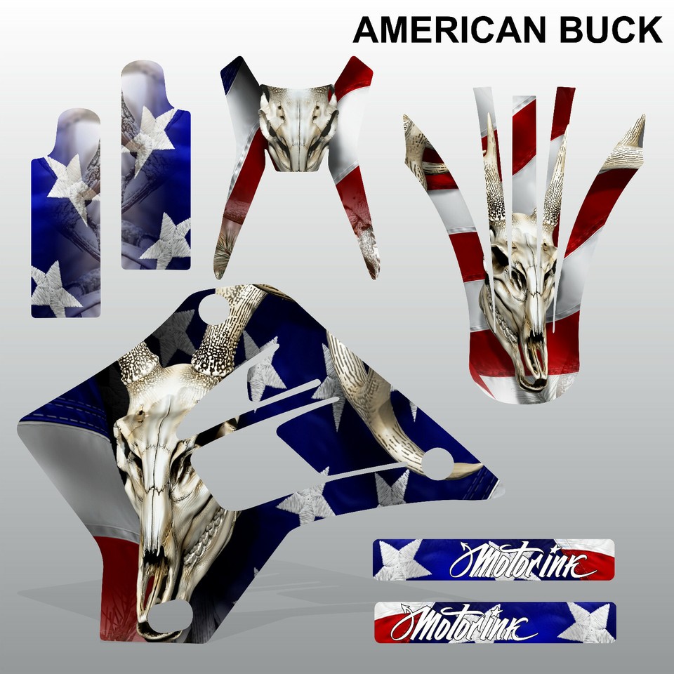 Kawasaki KDX 200 220 1995-2008 AMERICAN BUCK motocross decals set MX ...