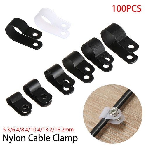 Metal Pipe Mounting Fix R-Type Clip Wiring Hose Fasteners Nylon Cable ...