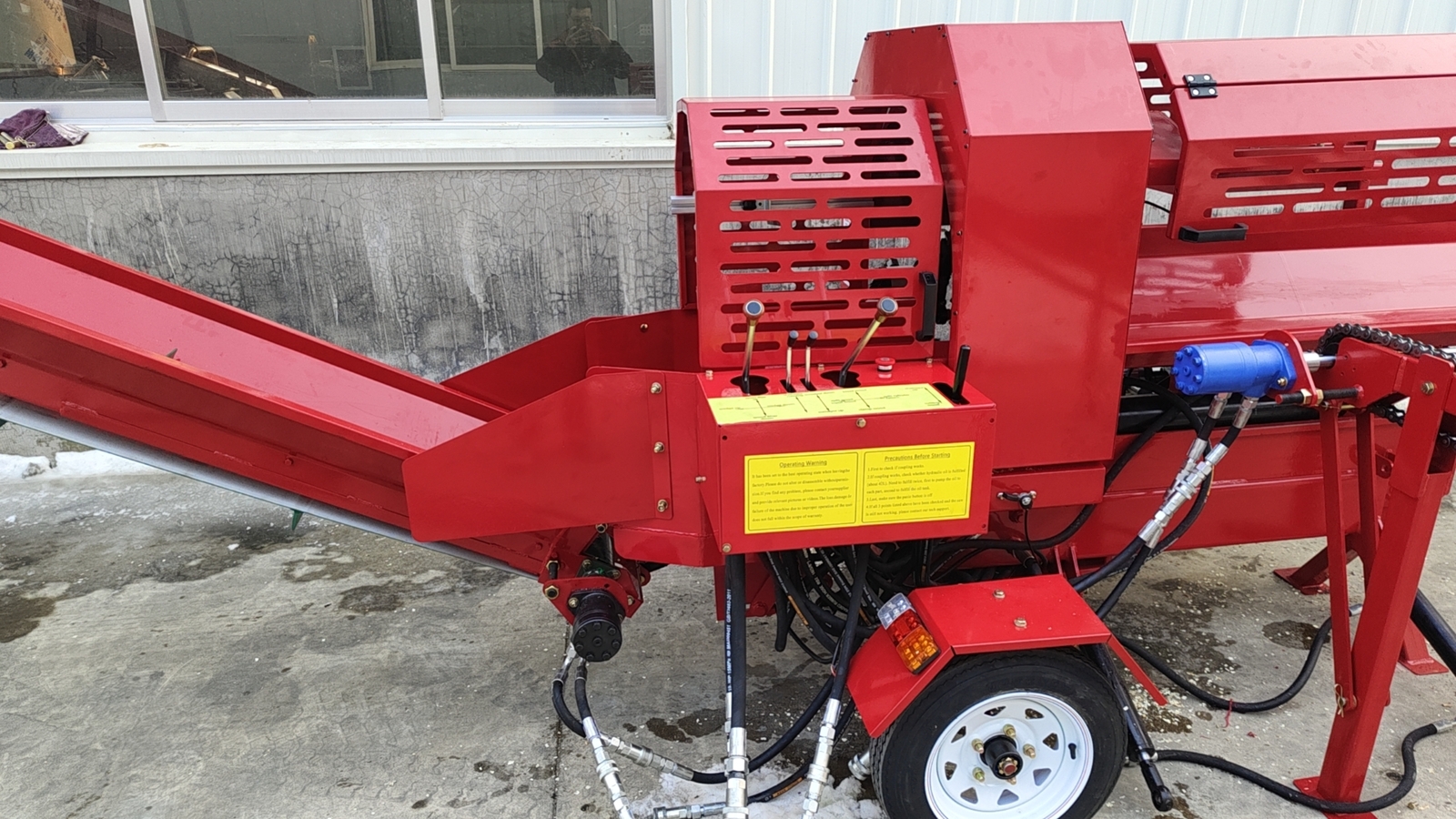 40T Firewood Processor 27HP Hydraulically Log Splitter 118" Conveyor ...
