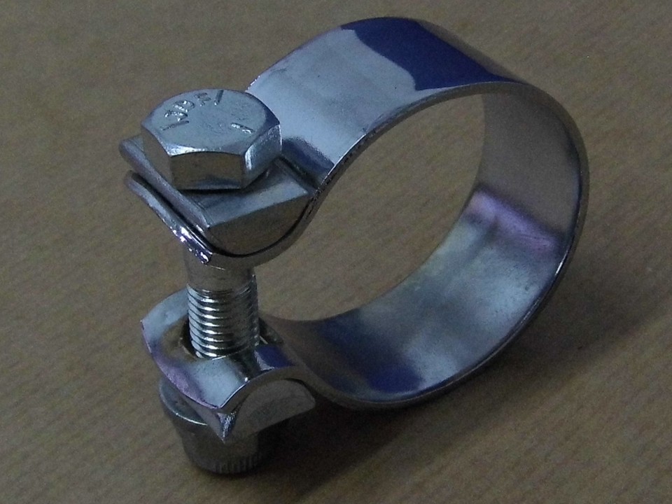 Triumph Tiger Cub E3269 Exhaust Down Pipe To Silencer Chrome Clamp ...