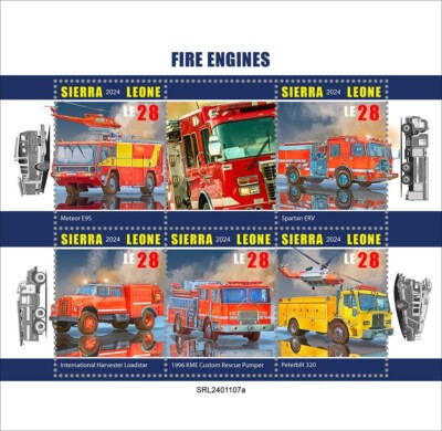 Fire Trucks Fire Engines MNH Stamps 2024 Sierra Leone M/S | eBay