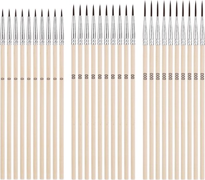 30Pcs Detail Paint Brushes, Fine Tip Paint Brush with 3 Sizes #0#00#000 ...