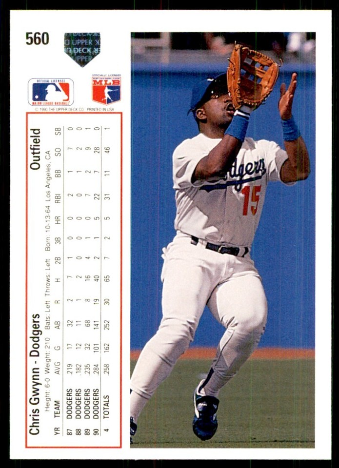 1991 Upper Deck Chris Gwynn Baseball Cards #560 | eBay