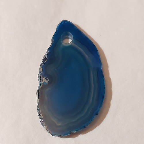 DYED BLUE AGATE SLICE PENDANT # 44908 FREE POSTAGE | eBay Australia
