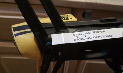 3 FAA UAS Drone Quadcopter Registration sticker Parrot, DJI, Yuneec 1/2 ...