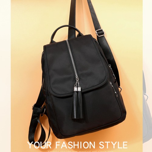 Women Multifunction Backpack Tassel Shoulder Bag Backbag Female Zipper ...