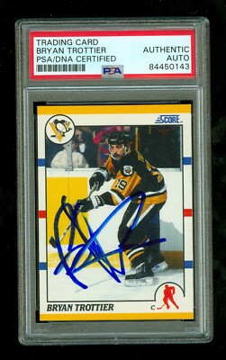 Bryan Trottier Autograph 1990-91 Score Traded card 106T Penguins PSA ...