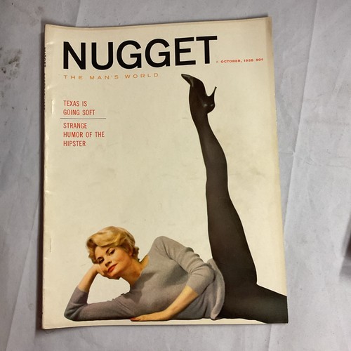 NUGGET Man's World Magazine October 1958 Vol. 3 #3 PINUP excellent ...