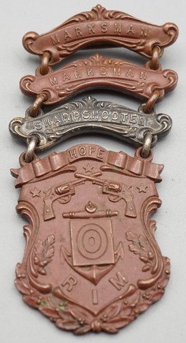 Pre-WWI 1909-12 Sterling RIM Rhode Island Militia LT. Named Marksman ...